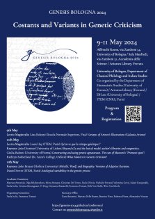 Genesis Conference 2024 "Constants and variants in genetic criticism ...