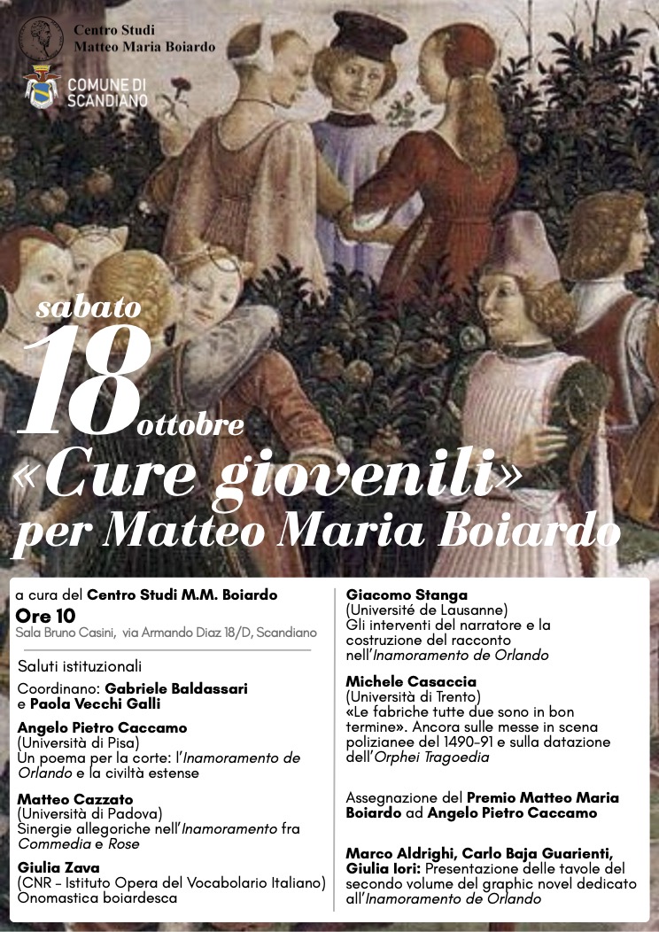 Giornata di studi "«Cure giovenili» per Matteo Maria Boiardo" - ADI ...