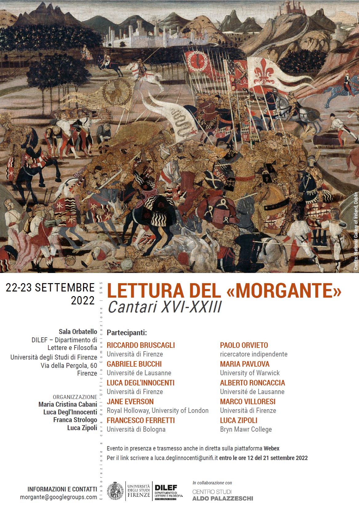 Ciclo di conferenze "Lettura del Morgante" - ADI - Associazione degli ...