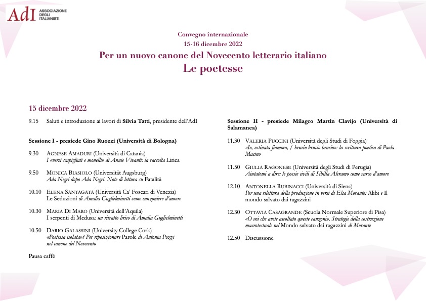 Convegno internazionale "Per un nuovo canone del Novecento letterario ...